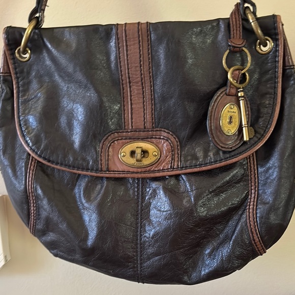 Fossil | Bags | Fossil Vintage Brown Leather Shoulder Bag | Poshmark
